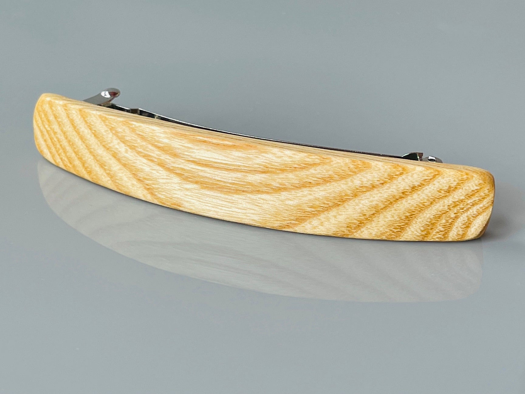 Hair Barrette for women Medium White Ash wood barrette, Light wooden h ...